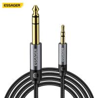 China Essager ES-YP26 3.5mm to 6.5mm Audio Cable 0.5m-5m Length Options for Speakers Amplifier Guitar Mixer for sale