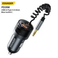 China ESSAGER ES-CC20 30W 35W Usb Type C Super Fast Car Charger With Bluetooth 3.5mm Adapter for sale