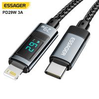 China ESSAGER ES-X47 29W 3A USB-C to Lightning Cable with Digital Display - 1m/2m Fast Charging for iPhone for sale