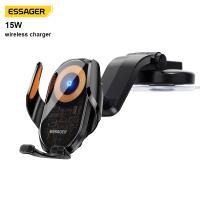 China One-hand Operation Car Phone Holder with Wireless Charger and Anti-slip Features ESSAGER A6 360 Rotation for sale