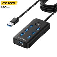 China Essager ES-HB04 7-Port USB 3.0 Hub with 5Gbps Data Transfer and 1m Cable for Laptop PC for sale