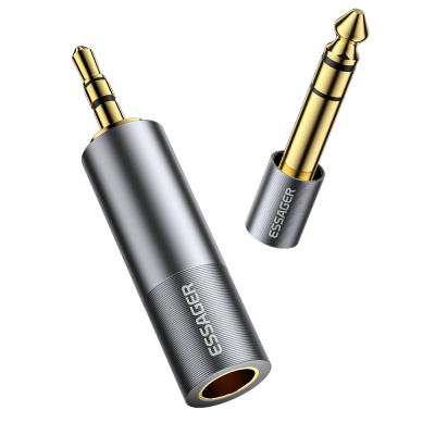 China Essager ES-OTG28 3.5mm to 6.5mm Stereo Audio Jack Adapter for Speaker Guitar Amplifier Gold-Plated for sale