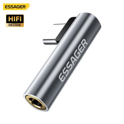 China ESSAGER L-Shape iPhone Lightning & Type-C to 3.5mm Audio Adapter with DAC Chip for HiFi Sound for sale