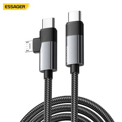 China ESSAGER ES-X59 65W Dual-Port Fast Charging Cable with Type-C and Micro USB - 1M/2M Length Options, 480Mbps Data Transfer for sale