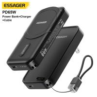 China ESSAGER 65W Type C Gan PD PPS Fast Charger With 5000Mah Wireless Power Bank And 20W Usb C Cable for sale