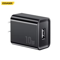 China ESSAGER 10W USB-A Wall Charger with PD3.0 QC3.0 Support 5V 2A Output 110-240V Global Voltage for sale