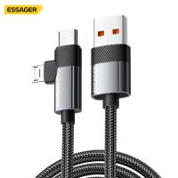 China ESSAGER ES-X59 2-in-1 USB-C and Micro USB Fast Charging Cable 7A 100W PD for iPhone Samsung Huawei for sale