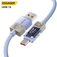China ESSAGER ES-X76 USB to Type-C Fast Charger Cable 100W 7A with LED Display for Android Phones for sale