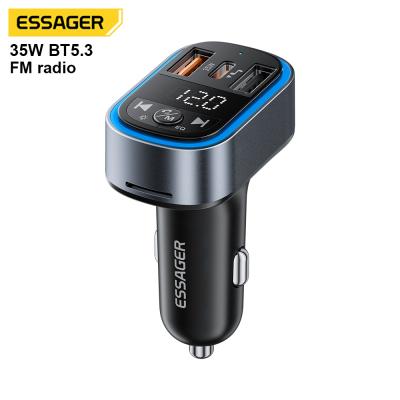 China ESSAGER F748 Bluetooth Car Charger with PD 35W Fast Charging Dual-port Type-C + Type-A and 12-24V Input Voltage for sale