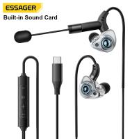 China ESSAGER SK1 USB Type-C Earphones with 10mm Graphene Diaphragm, Built-in Sound Card and Noise Cancelling Microphone for sale