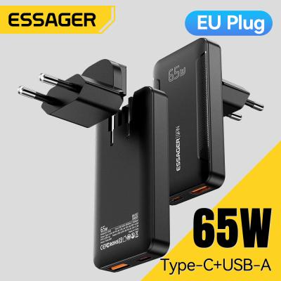 China ESSAGER ES-CD48 Usb Type C PD 65W Laptop Fast Gan Charger Ultra Thin Slim for sale