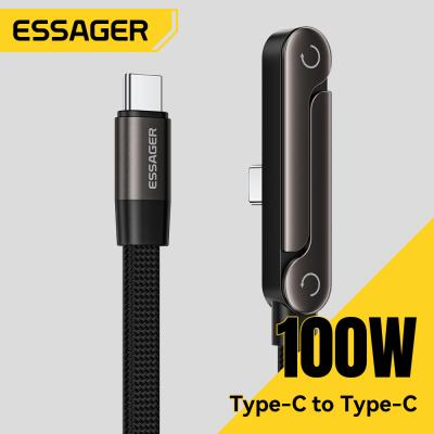 China ESSAGER ES-X78 Type C to Type C 100W Fast Usb-C Charging Cable with Stand 90 Degree Flat for sale