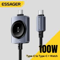 China ESSAGER ES-X82 2 in 1 100W USB Type C Phone Watch Charging Cable With Smart Watch Magnetic Wireless Charging for sale