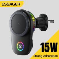 China ESSAGER T15 Air Vent Magnetic 15W Wireless Charger Car Mobile Phone Stand Holder for sale
