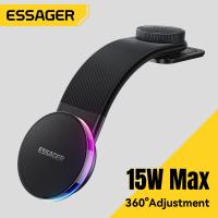 China ESSAGER ZN40 15W Magnetic Wireless Charging 360 Rotation Car Phone Holder Mount for sale