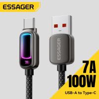 China ESSAGER ES-X81 100W 7A Type a to Type C Usb Fast Charge Data Cable Zinc Alloy Braided 1m 2m for sale