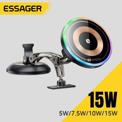 China ESSAGER ES-ZJ40 Car Magnetic Mobile Phone Mount Holder With 15W Wireless Charger 360 Rotation for sale