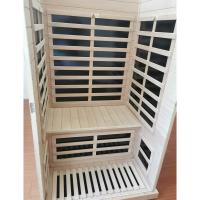 China Deluxe 1 Person Steam Room Solid Wood Personal Sauna Room Infrared With LED Color Lights for sale