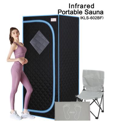 China Black One Person Sauna Tent , Portable Steam Sauna Room With Infrared Panels for sale