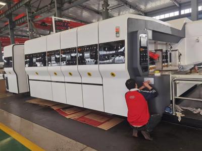 China Semi Automatic 6 Colors Flexo Printing Slotting Machine Chain Feeder Corrugated for sale