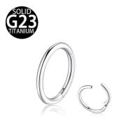 China G23 Implant Grade Titanium Hinged Clicker Ring with Mirror Polished Finish for Professional Piercings for sale