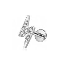 China G23 Implant Grade Titanium Lightning Bolt Labret Stud with Gold PVD Coating and Hypoallergenic Design for sale