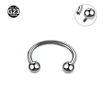 China ASTM F136 Implant Grade Titanium Circular Barbell - Hypoallergenic Nickel-Free Horseshoe Ring with Corrosion Resistance for sale