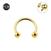 China ASTM F136 Implant Grade Titanium Circular Barbell - Hypoallergenic Nickel-Free Horseshoe Ring with Corrosion Resistance for sale