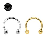 China ASTM F136 Implant Grade Titanium Circular Barbell - Hypoallergenic Nickel-Free Horseshoe Ring with Corrosion Resistance for sale