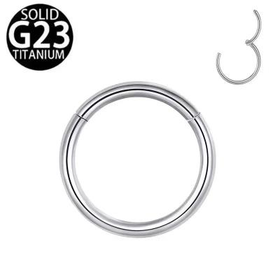 China G23 Implant Grade Titanium Clicker Ring with Hinged Clicker Design and Nickel-Free Hypoallergenic Properties for sale