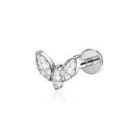 China Luxury Triple Marquise Crystal Butterfly Labret Stud – Gold PVD Finish for sale