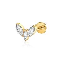 China Luxury Triple Marquise Crystal Butterfly Labret Stud – Gold PVD Finish for sale