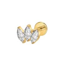 China Luxury Triple Marquise Crystal Labret Stud – Gold PVD Finish G23 Implant Grade Titanium Cartilage Helix Tragus for sale