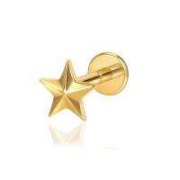 China Luxury Five Point Star Labret Stud – Gold PVD Finish G23 Implant Grade Titanium Cartilage Helix Tragus Piercing Jewelry for sale