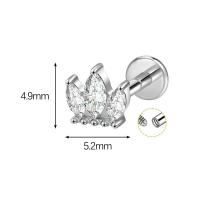 China Luxury Triple Marquise Crystal Crown Labret Stud – Gold PVD Finish G23 Implant Grade Titanium Cartilage Helix Tragus for sale