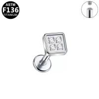 China Titanium Square CZ Labret Stud Flat Back Cartilage Piercing Jewelry 16G (1.2mm)
18G (1.0mm) Cartilage Helix Tragus for sale