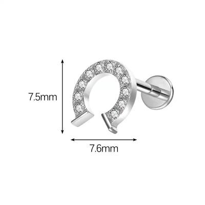 China Luxury Crystal Evil Eye Labret Stud – Gold PVD Finish G23 Implant Grade Titanium Cartilage Helix Tragus Piercing Jewelry for sale