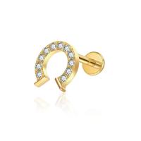 China Luxury Crystal Evil Eye Labret Stud – Gold PVD Finish G23 Implant Grade Titanium Cartilage Helix Tragus Piercing Jewelry for sale