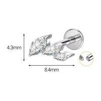 China Luxury Triple Marquise Crystal Labret Stud – Gold PVD Finish G23 Implant Grade Titanium Cartilage Helix Tragus for sale