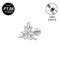 China Luxury Marquise Crystal Blossom Flower Labret Stud – Gold PVD Finish G23 Implant Grade Titanium Cartilage Helix for sale