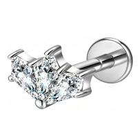 China Luxury Crystal Crown Labret Stud – Gold PVD Finish G23 Implant Grade Titanium Cartilage Helix Tragus Piercing Jewelry for sale