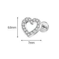 China Luxury Crystal Heart Halo Labret Stud – Gold PVD Finish G23 Implant Grade Titanium Cartilage Helix Tragus Piercing for sale