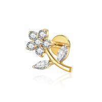 China Luxury Crystal Flower Branch Labret Stud – Gold PVD Finish G23 Implant Grade Titanium Cartilage Helix Tragus for sale