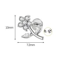 China Luxury Crystal Flower Branch Labret Stud – Gold PVD Finish G23 Implant Grade Titanium Cartilage Helix Tragus for sale