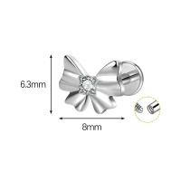 China Luxury Crystal Bow Labret Stud – Gold PVD Finish G23 Implant Grade Titanium Cartilage Helix Tragus Piercing Jewelry for sale