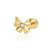 China Luxury Crystal Bow Labret Stud – Gold PVD Finish G23 Implant Grade Titanium Cartilage Helix Tragus Piercing Jewelry for sale