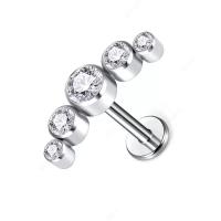 China Luxury Geometric Crystal Cluster Labret Stud – Gold PVD Finish G23 Implant Grade Titanium Cartilage Helix Tragus for sale