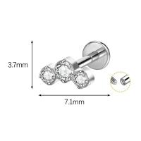 China Luxury Triple Crystal Cluster Labret Stud – Gold PVD Finish G23 Implant Grade Titanium Cartilage Helix Tragus for sale