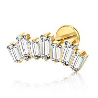 China Titanium Baguette CZ Crown Arc Labret Stud 16G (1.2mm) / 18G (1.0mm) Available Cartilage Helix Tragus Piercing Jewelry for sale