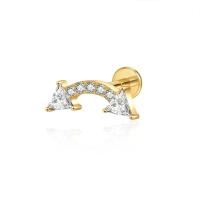 China Titanium CZ Triangle Crown Arc Labret Stud 16G (1.2mm) / 18G (1.0mm) Available Cartilage Helix Tragus Piercing Jewelry for sale